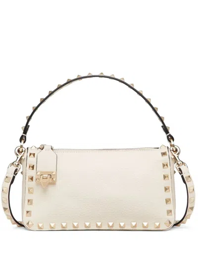 Valentino Garavani Rockstud Small Leather Shoulder Bag In Beige | ModeSens