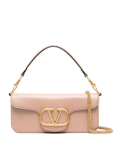 Valentino Garavani Locò Leather Shoulder Bag In Pink | ModeSens