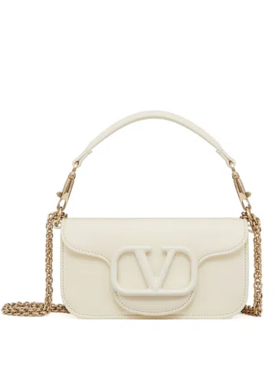 Valentino Garavani Locò Small Leather Shoulder Bag In White | ModeSens