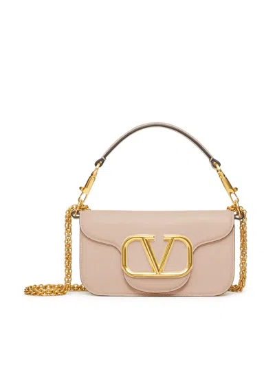 Valentino Garavani Locò Small Shoulder Bag In Calfskin In Pink | ModeSens