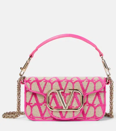 Valentino Garavani Locò Small Toile Iconographe Shoulder Bag In Natural ...