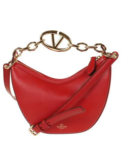 Valentino Garavani Valentino Mini Hobo Vlogo Moon Bag In Calfskin In ...