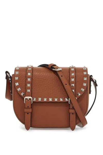 Valentino Garavani Mini Rockstud Messenger Bag In Brown | ModeSens