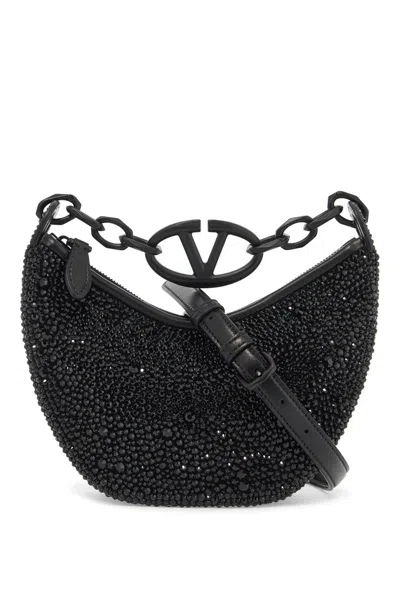 Valentino Garavani Mini Vlogo Moon Bag Hobo Purse With In Black | ModeSens