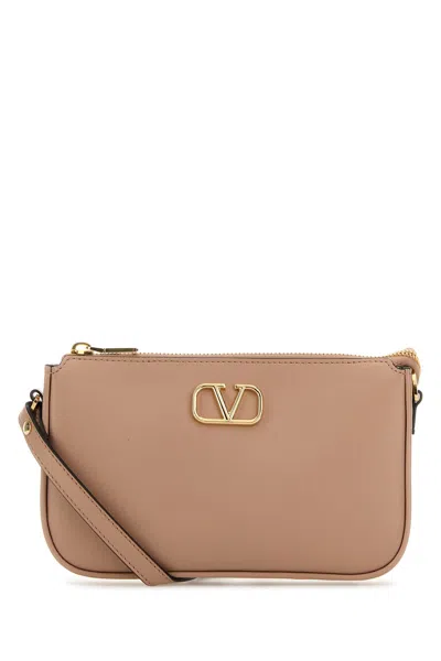 Valentino Garavani Powder Pink Leather Vlogo Crossbody Bag | ModeSens