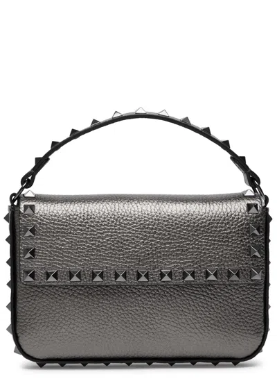 Valentino Garavani Valentino Rockstud Mini Metallic Leather Top Handle ...