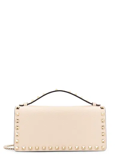 Valentino Garavani Rockstud Shoulder Bag In Beige | ModeSens