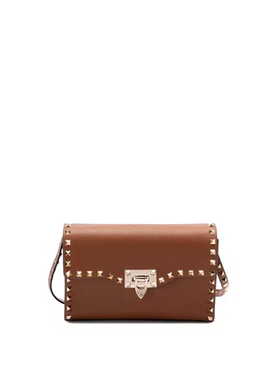 Valentino Garavani `rockstud` Small Shoulder Bag In Brown | ModeSens