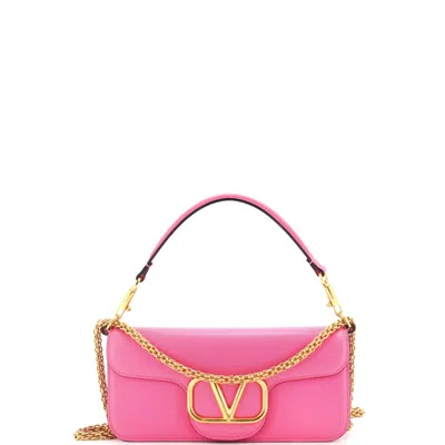 Valentino Garavani Vlogo Loco Flap Shoulder Bag Leather Medium In Pink ...
