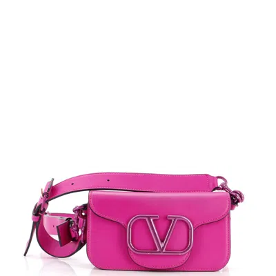 Valentino Garavani Vlogo Loco Flap Shoulder Bag Leather Small In Pink ...