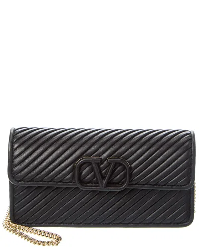 Valentino Garavani Valentino Vlogo Signature Leather Wallet On Chain In ...