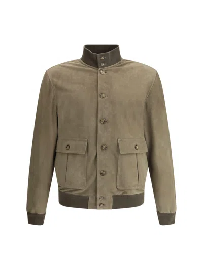 Valstar Suede Leather Jacket In Soldier | ModeSens