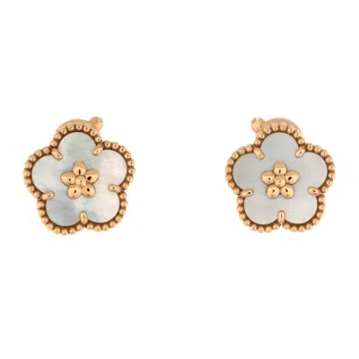 Van Cleef & Arpels Lucky Spring Plum Blossom Stud Earring Earrings Rose Gold And Mother Of Pearl ...