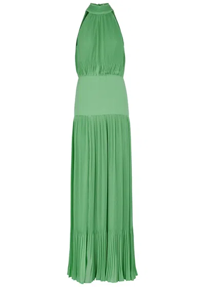 Veronica Beard Lilliana Green Plissé Maxi Dress | ModeSens