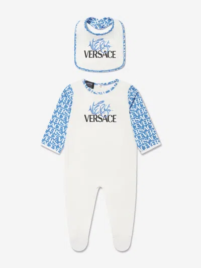 Versace Kids' Baby Boys Babygrow Gift Set In White | ModeSens