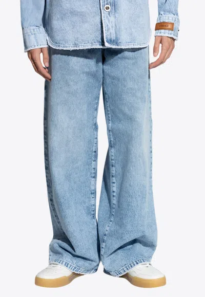 Versace Basic Wide-leg Jeans In Blue | ModeSens