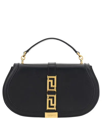 Versace Greca Handbag In Black | ModeSens
