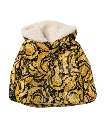 Versace Greca-print Puffer Jacket In Multicolor | ModeSens