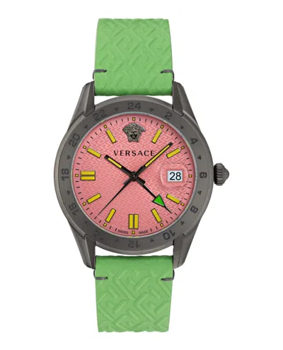 Versace Greca Time Gmt Watch In Multi | ModeSens