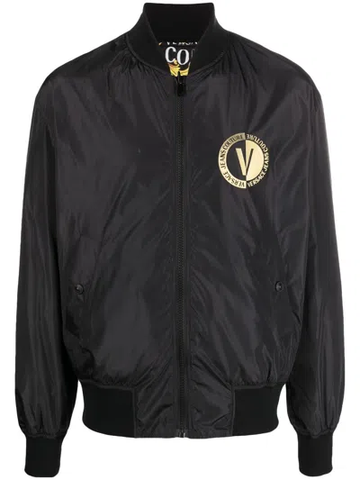 Versace Jeans Couture Chest Logo-print Bomber Jacket In Black | ModeSens