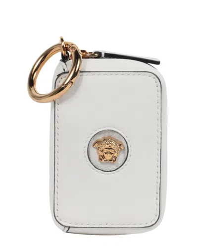 Versace La Medusa Leather Coin Purse In White | ModeSens