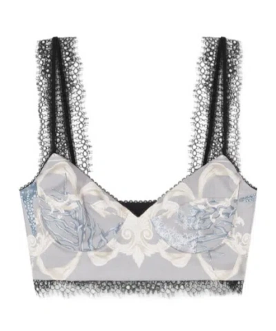 Versace Lace-trim Brassiere Top In White | ModeSens