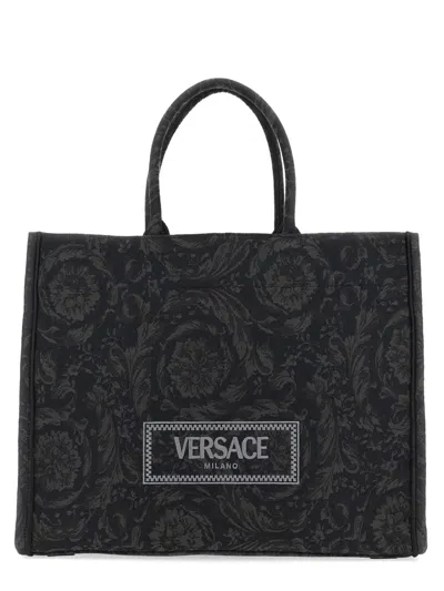 Versace Large Shopper Handbag In Black | ModeSens