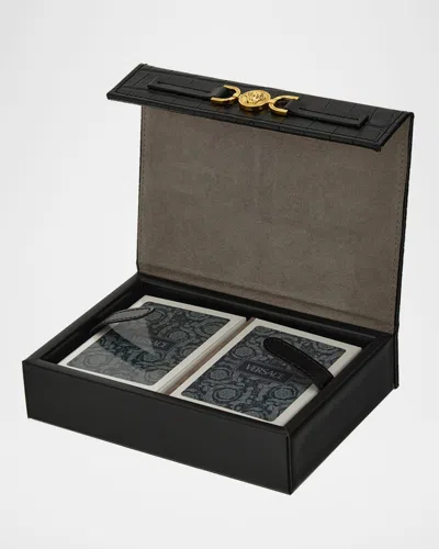 Versace Medusa '95 Playing Cards And Box In Black | ModeSens
