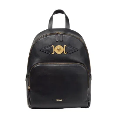 Versace Medusa Leather Backpack In Black | ModeSens