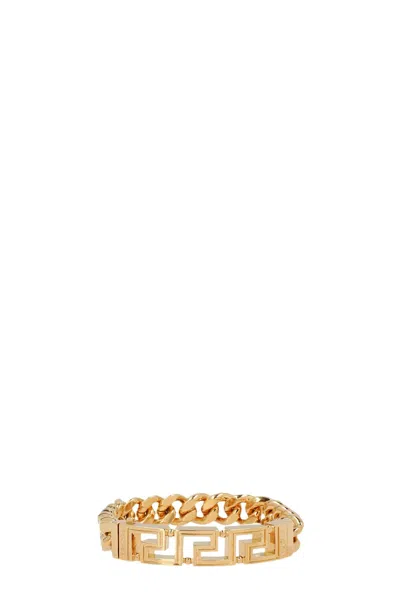 Versace Men Logo Chain Bracelet In Gold | ModeSens