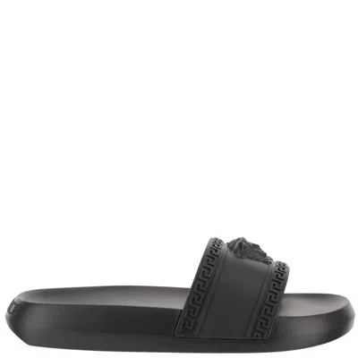 Versace Palace Slides In Black | ModeSens