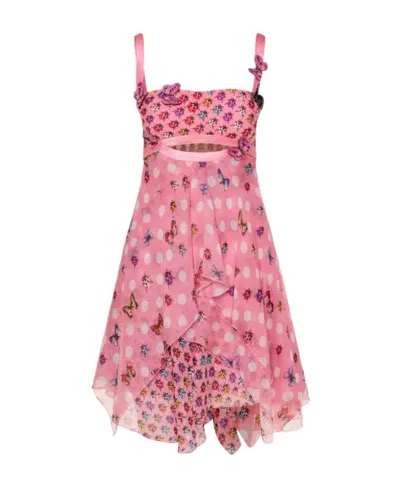 Versace Pattern Dress In Pink | ModeSens
