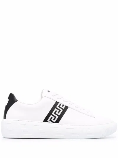 Versace White Greek Low-top Sneaker For Men | ModeSens