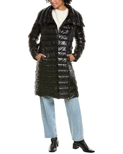Via Spiga Belted Puffer Coat In Black | ModeSens