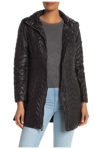 Via Spiga Zigzag Quilted Mid-length Detachable Hood Puffer Jacket In ...