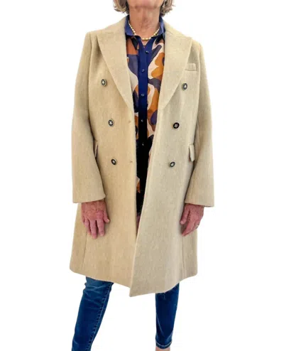 Vilagallo Wool Trench Coat In Camel In Brown | ModeSens