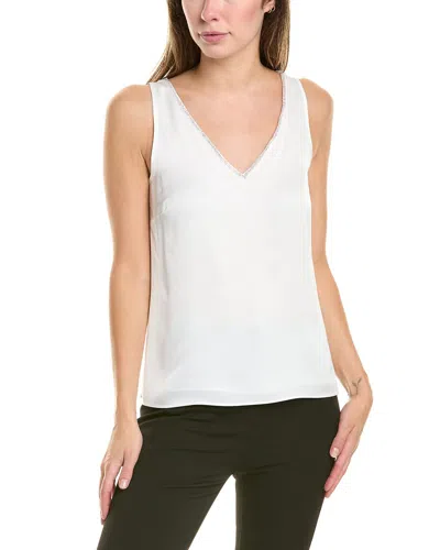 Vince Camuto Rhinestone Trim Tank In White | ModeSens