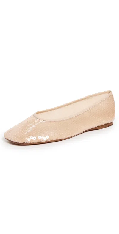 Vince Leah Sequin Flats Birch Sand | ModeSens