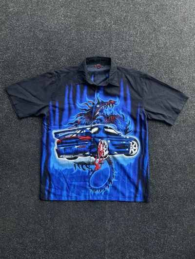 Pre-owned Vintage Y2k Anima Dragon Flame Racing Mazda Rx-7 Shirt In ...