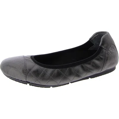 Vionic Ava Womens Leather Slip On Ballet Flats In Silver | ModeSens