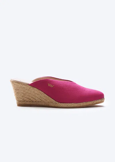 Viscata Truja Limited Edition Canvas Espadrille Mule Wedges In Red ...
