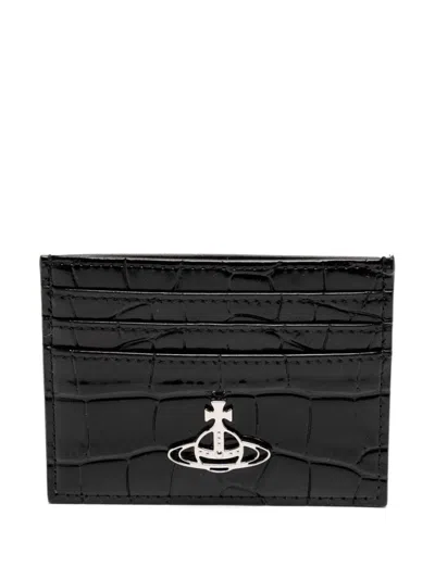 Vivienne Westwood Crocodile Card Holder In Black | ModeSens