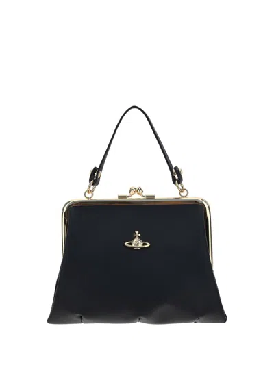Vivienne Westwood Granny Frame Faux Grained Leather Bag In Black | ModeSens