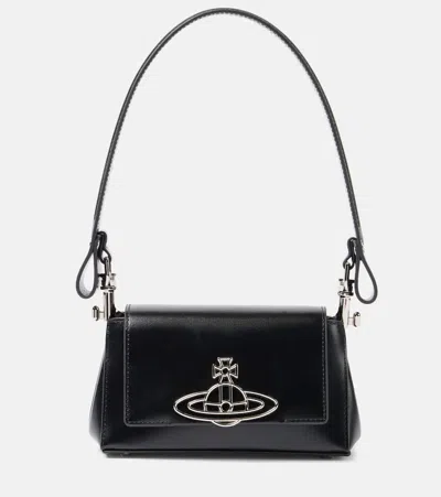 Vivienne Westwood Hazel Small Leather Shoulder Bag In Black | ModeSens