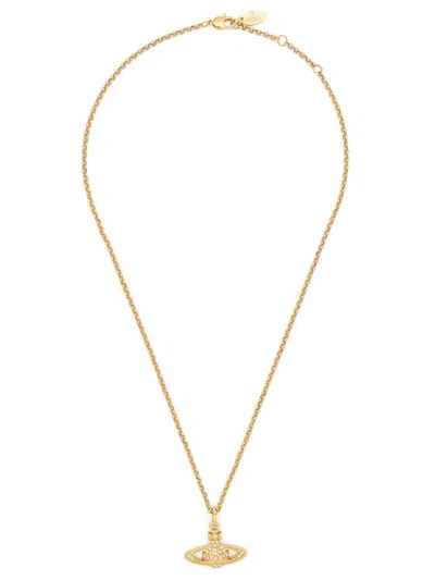 Vivienne Westwood Mini Bas Relief Pendant Necklace In Golden | ModeSens