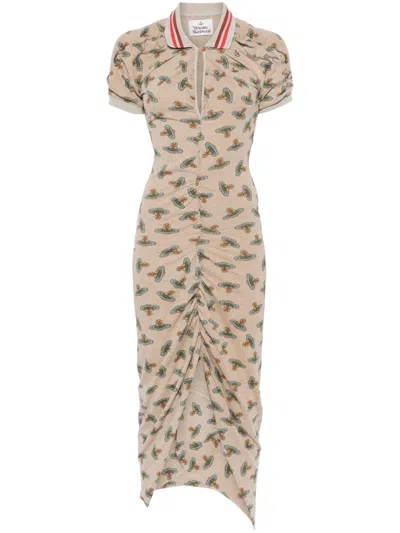 Vivienne Westwood Pulling Orbit Maxi Dress In Neutrals | ModeSens