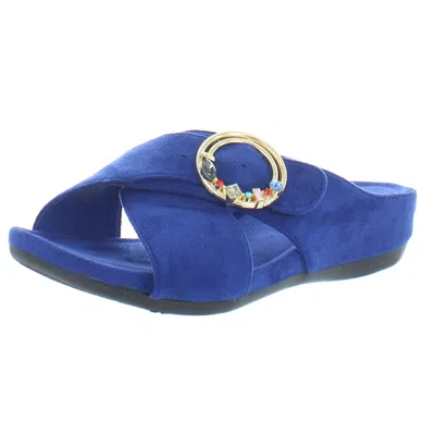 Wanderlust Jessy Womens Faux Suede Embellished Dress Sandals In Blue ...