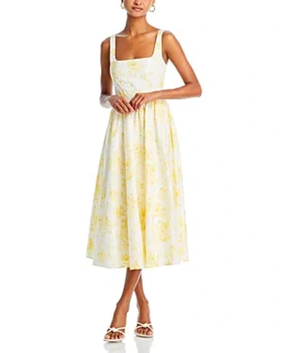 Wayf Desi Corset Midi Dress In Yellow Rose | ModeSens