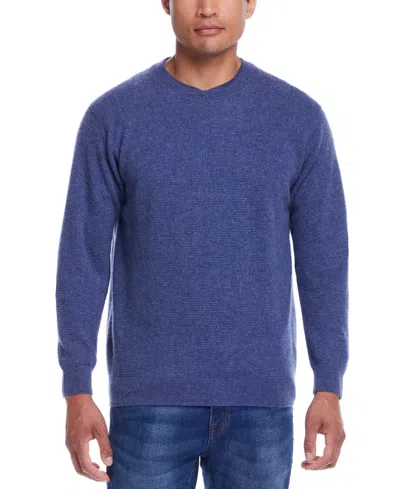 Weatherproof Vintage Men's Cashmere Textured Crewneck Sweater In Denim ...