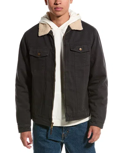 Weatherproof Vintage Sherpa-lined Canvas Twill Jacket In Grey | ModeSens